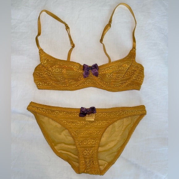Intimates & Sleepwear | Golden Yellow Unworn Bra And Panty Set | Poshmark